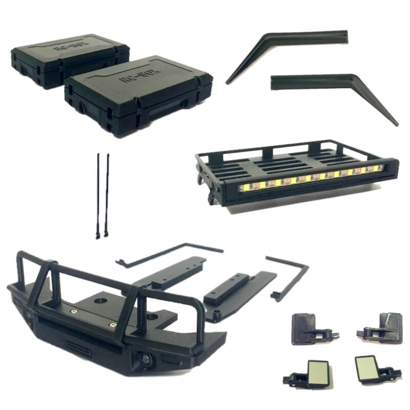 MN82 RC Crawler Scale Upgrade Kit | Bullbar, Roof Rack LED ...