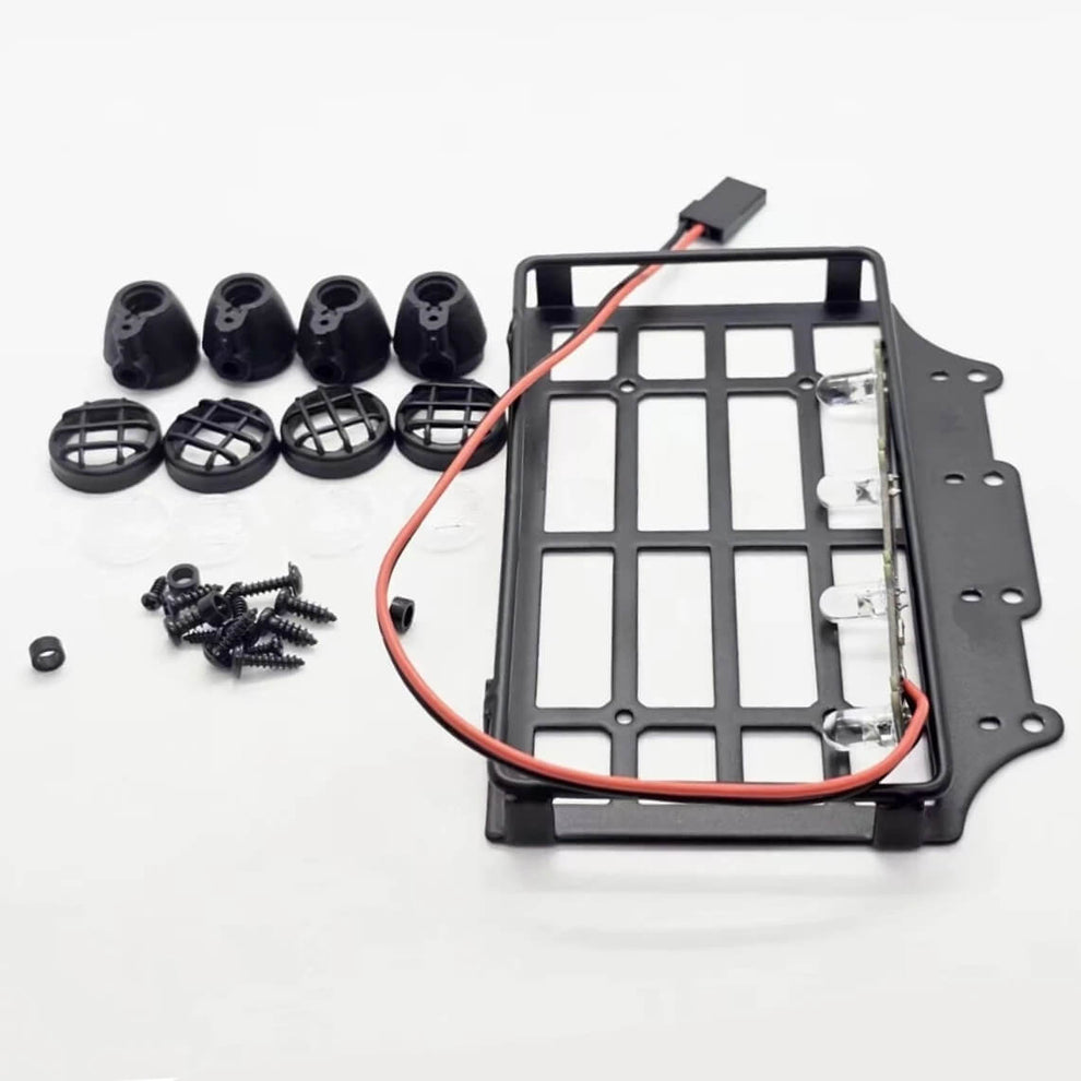 Metal Roof Rack with LED Spot Lights for 1/12 MN82 LC79 RC Crawler ...